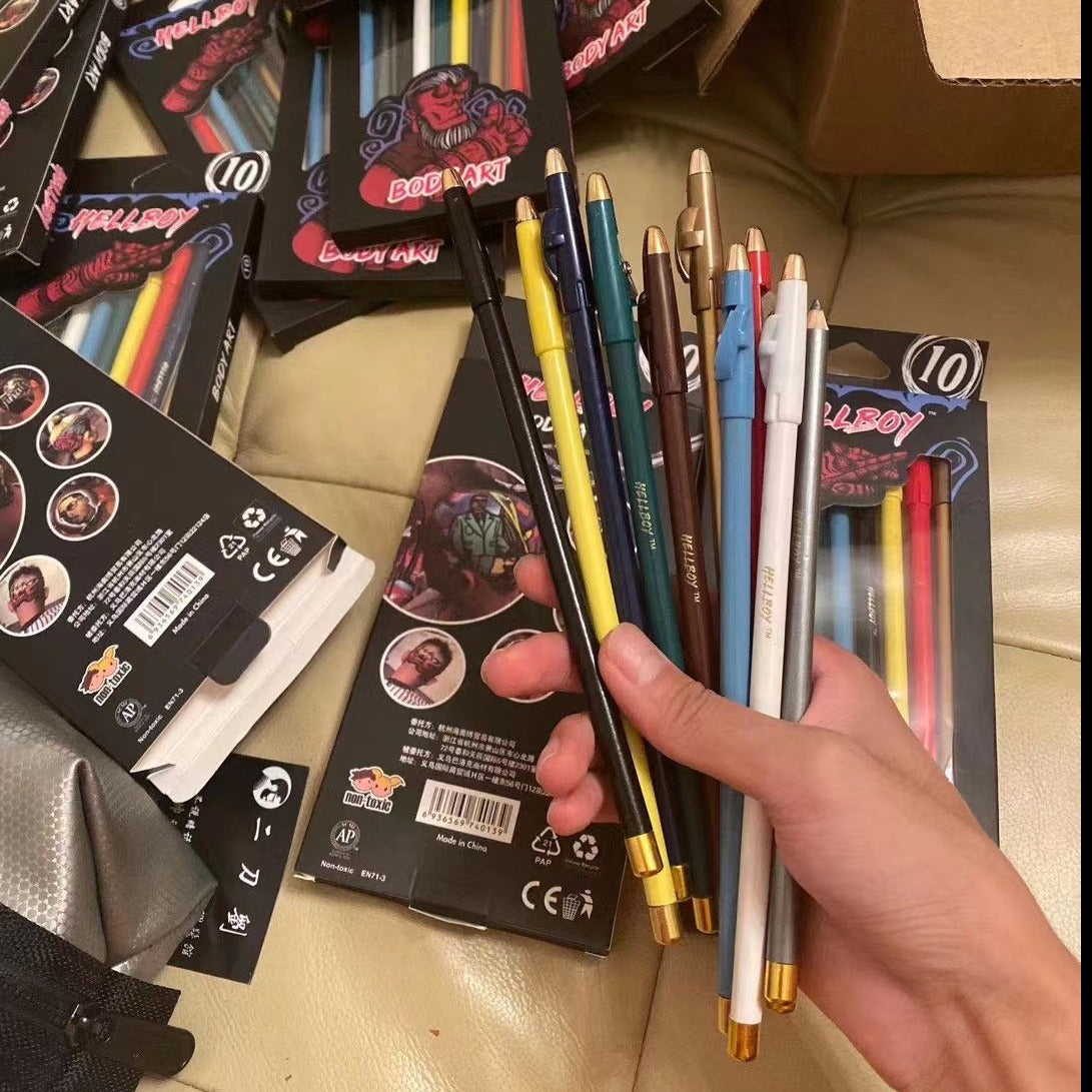 10 Colors Barber Pencil Lines Up